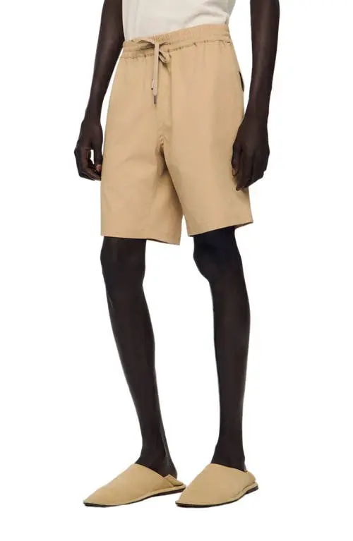 Sandro Cotton Drawstring Shorts - Beige