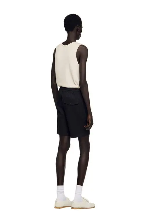 Sandro Cotton Drawstring Shorts - Black
