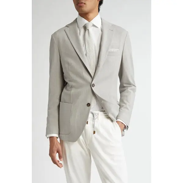 Eleventy Single Breasted Stretch Wool Sport Coat