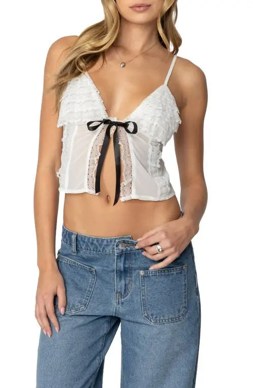 EDIKTED Ruffle Babydoll Crop Top