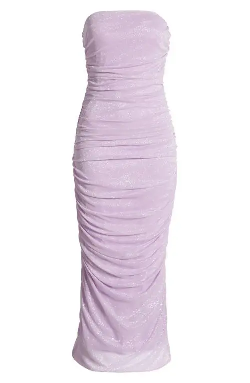 JUMP APPAREL Strapless Glitter Ruched Dress