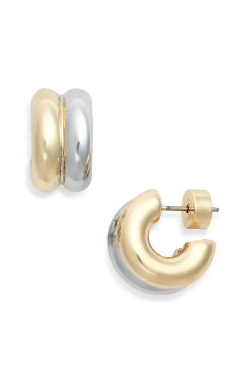 Nordstrom Two-tone Huggie Hoop Earrings - Goldilver