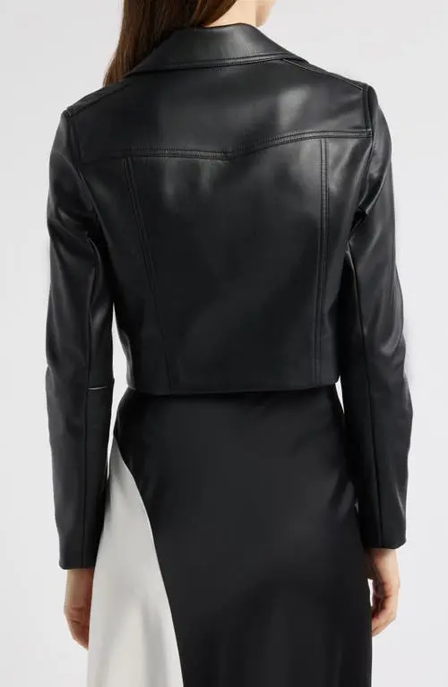Anne Klein Faux Leather Moto Jacket - Anne Black | Editorialist