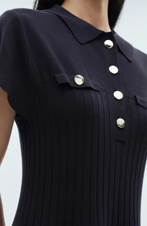 mango shirt dress navy Belted lyocell shirtdress