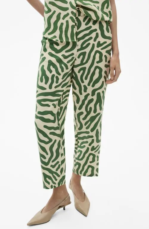Mango Printed Straight Leg Pants