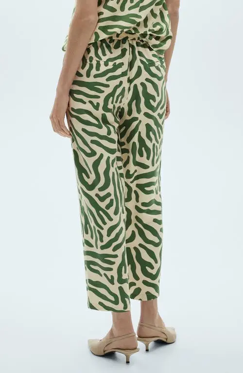 Mango Printed Straight Leg Pants