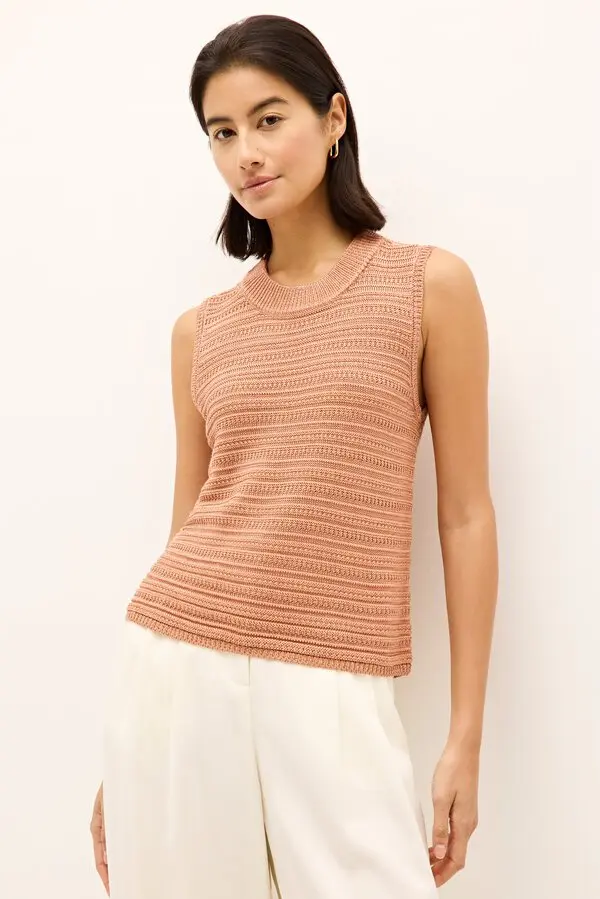 MARIE OLIVER Nev Knit Shell Top - Nectarine