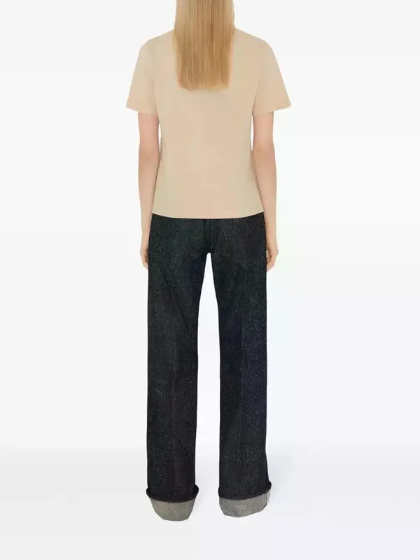 Burberry Check Label Cotton T-shirt - Neutrals
