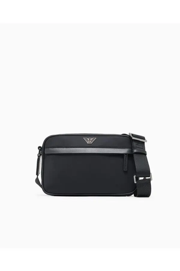 Emporio Armani Asv Recycled Nylon Shoulder Bag - Black