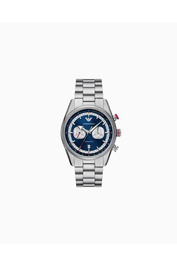 Emporio Armani Chronograph Stainless Steel Bracelet Watch - Red