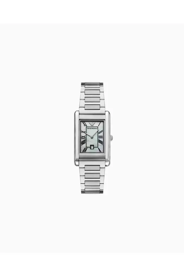 Emporio Armani Rectangular Stainless Steel Watch - Red
