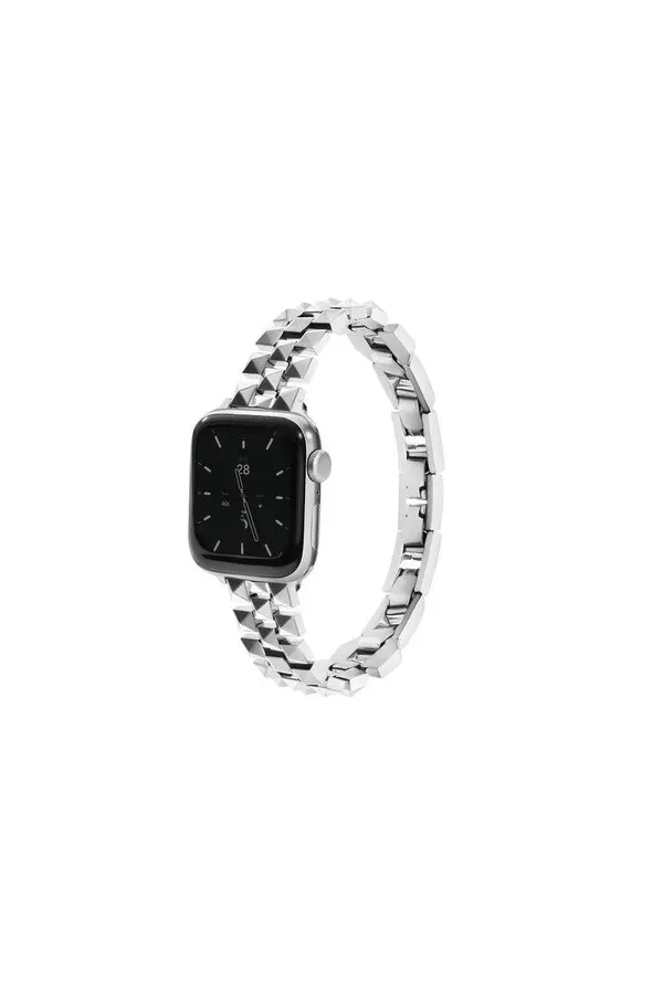 GOLDENERRE Studded Apple Watch Band - Silver