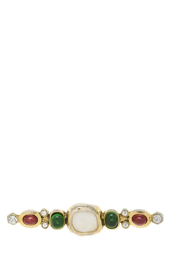 Chanel Gold-tone Gripoix Brooch - Multi