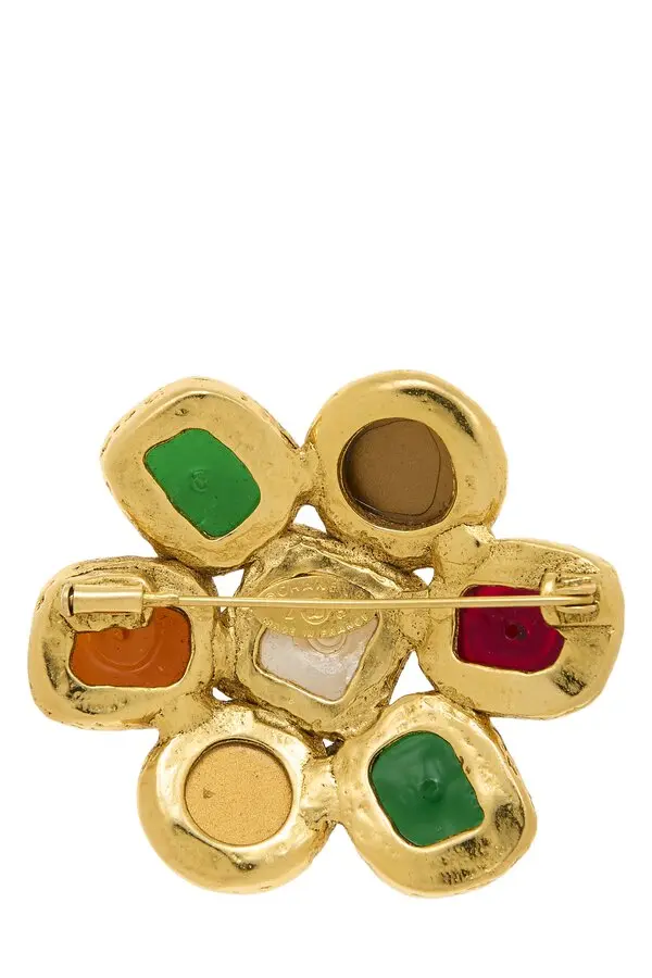 Chanel Gold-tone Gripoix Brooch