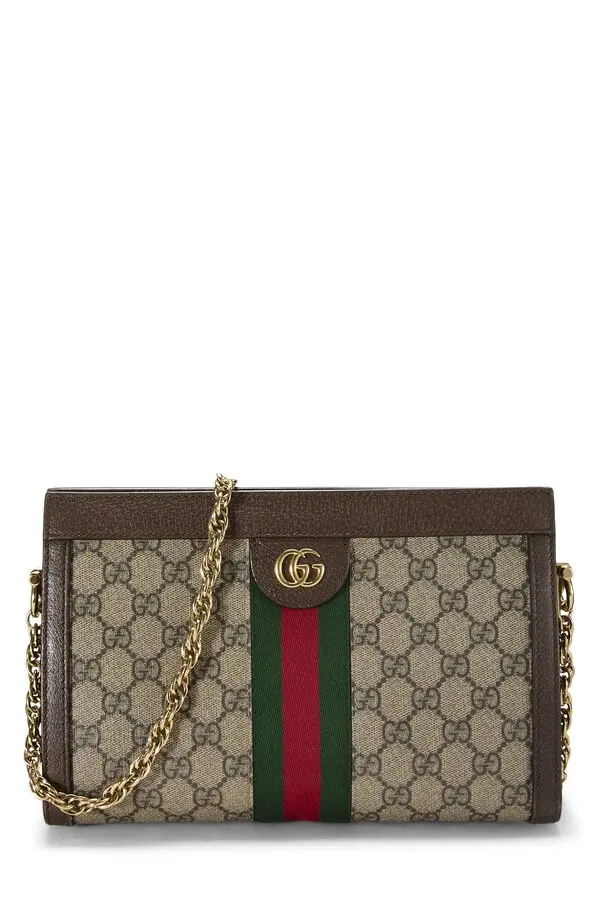 Gucci Gg Supreme Canvas Ophidia Shoulder Bag - Brown
