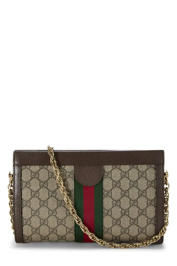 Gucci Gg Supreme Canvas Ophidia Shoulder Bag - Brown