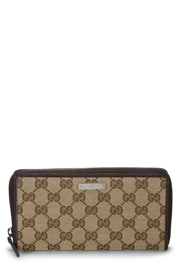 Gucci Original Gg Canvas Zip Around Wallet - Brown
