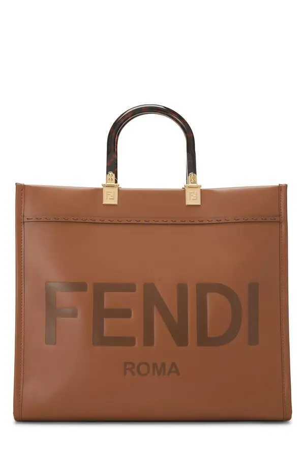 Fendi Calfskin Sunshine Shopper - Brown