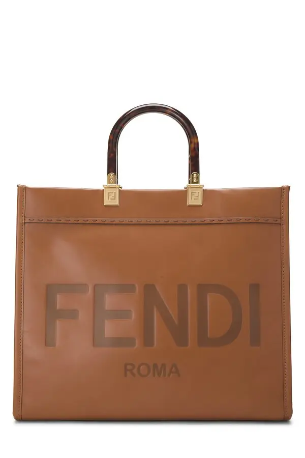 Fendi Calfskin Sunshine Shopper - Brown