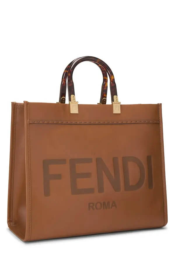 Fendi Calfskin Sunshine Shopper - Brown