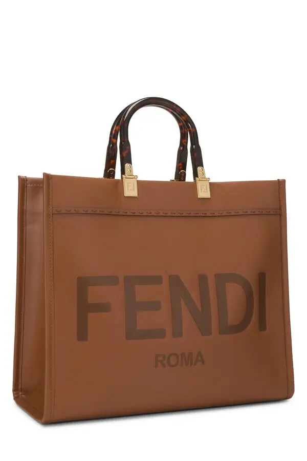 Fendi Calfskin Sunshine Shopper - Brown
