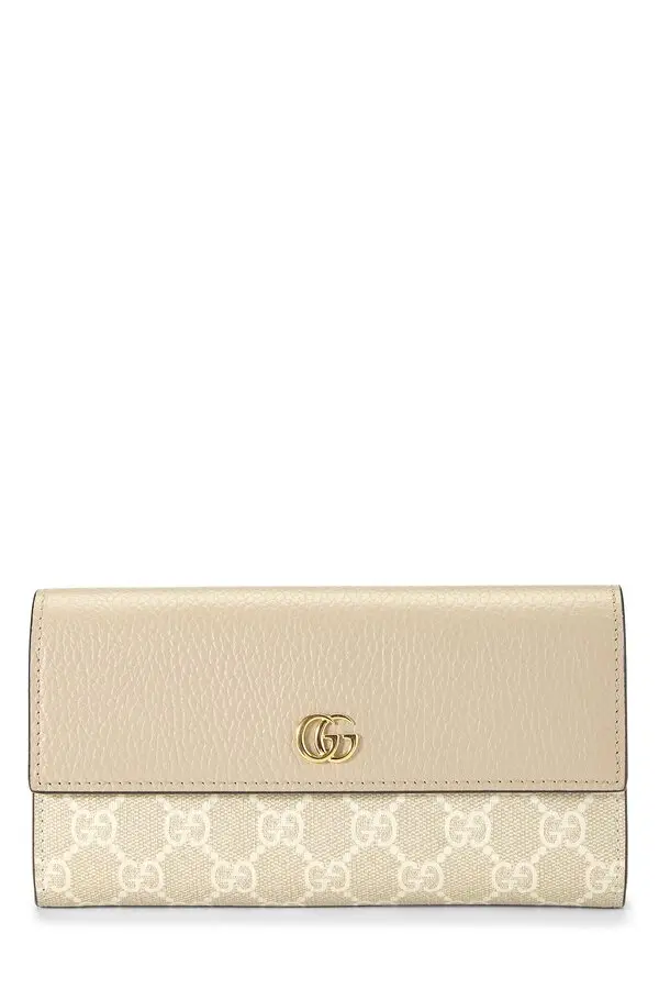 Gucci Gg Supreme Canvas Continental Wallet - Beige