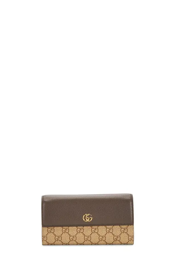 Gucci Gg Supreme Canvas Continental Wallet - Beige