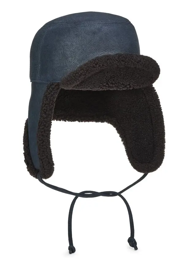 Hermès Agneau Trapper Hat - Navy