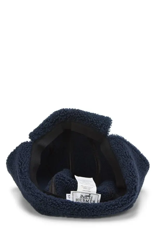 Hermès Agneau Trapper Hat - Navy