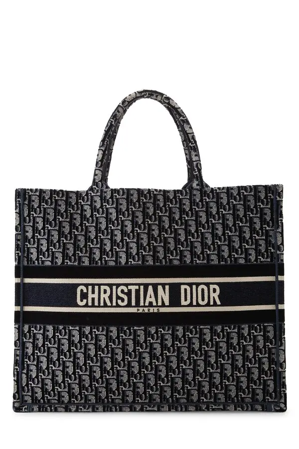 Dior Velvet Book Tote - Navy
