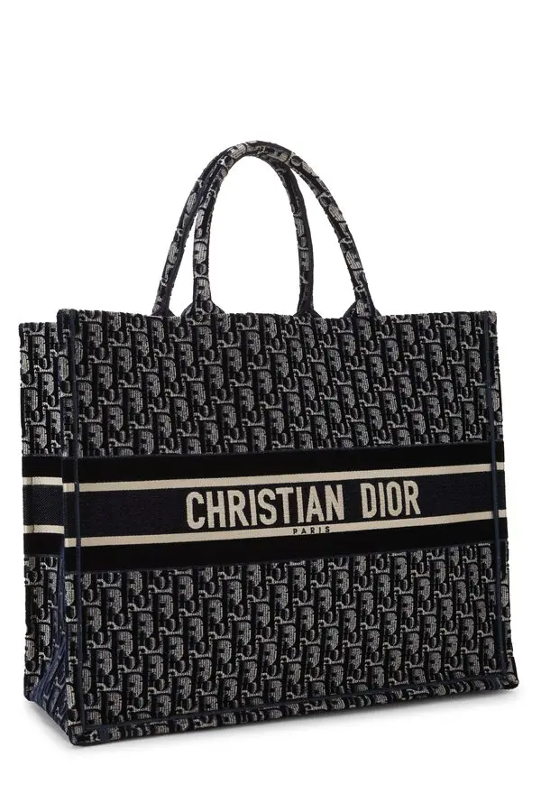 Dior Velvet Book Tote - Navy