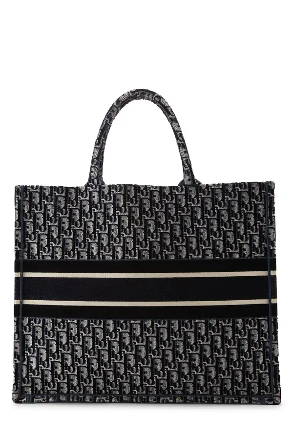 Dior Velvet Book Tote - Navy