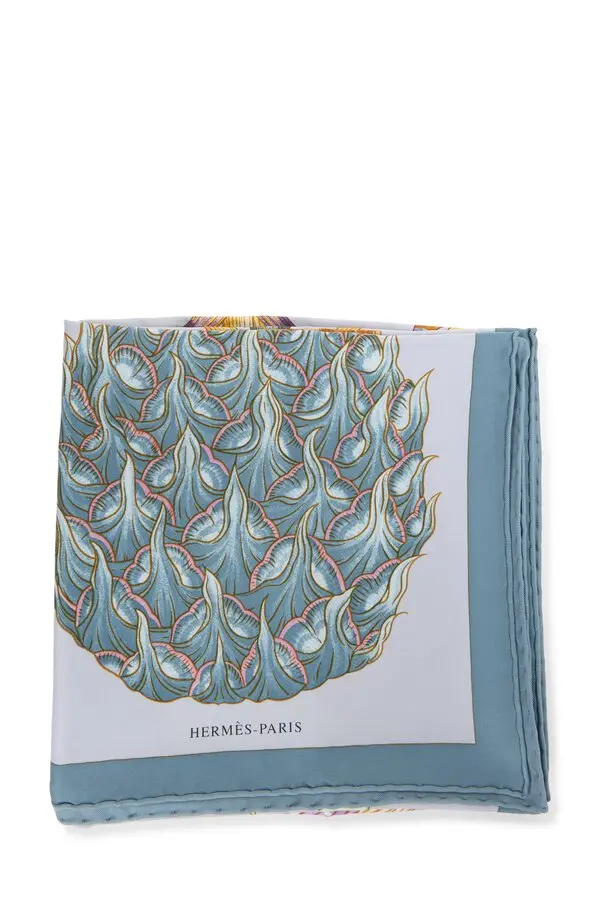 Hermès Multicolor 'index Bromeliaceae' Silk Scarf 90
