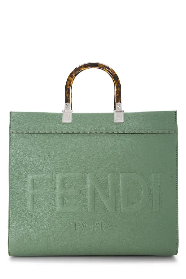 Fendi Calfskin Sunshine Shopper - Green