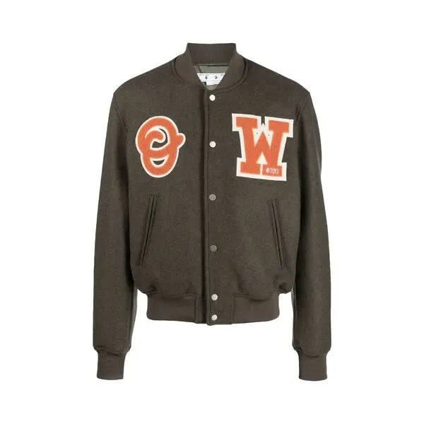 Off-White Ow Patch Varsity Jacket - Green