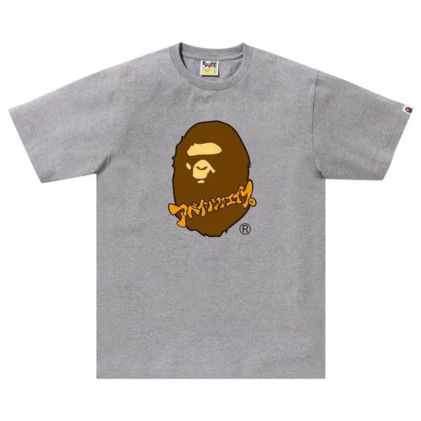 A BATHING APE Katakana Ape Head Tee - Grey