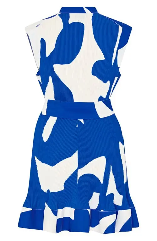 MILLY Joan Grand Foliage Pleated Mini Dress