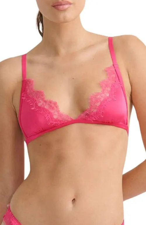 KAT THE LABEL Sorrento Lace Trim Bralette - Hot Pink