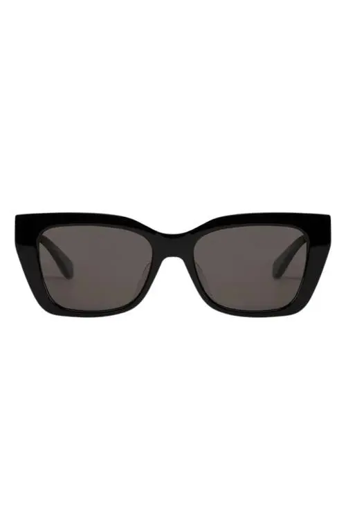 MOHALA EYEWEAR Kai 55mm Polarized Cat Eye Sunglasses - Black Lava / Gray Lenses