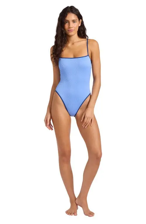 Seafolly Square Neck One-piece Swimsuit - Dust Blue