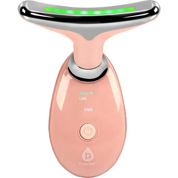 PURSONIC 7-in-1 Led Light Therapy Beauty Devicered Light Therapy Face & Neck Sculpting Wand - Pink