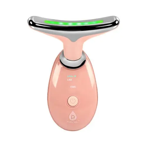 PURSONIC 7-in-1 Led Light Therapy Beauty Devicered Light Therapy Face & Neck Sculpting Wand - Pink