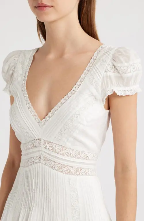 Loveshackfancy Suvi Lace Trim Cocktail Dress - White | Editorialist