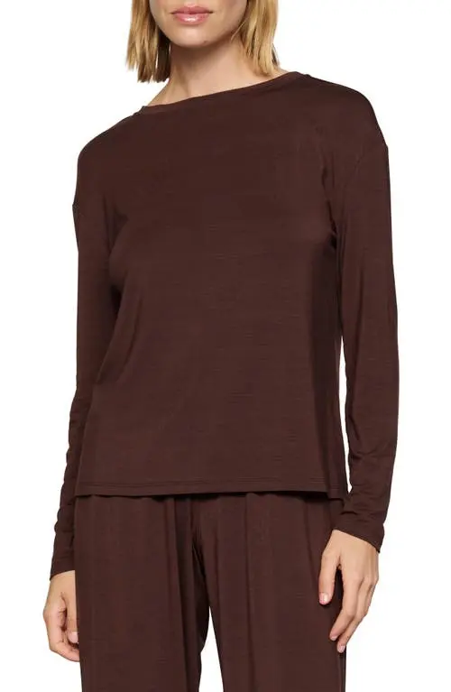 Eberjey Gisele Stretch Modal Pajama Top - Chocolate