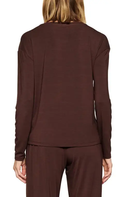 Eberjey Gisele Stretch Modal Pajama Top - Chocolate