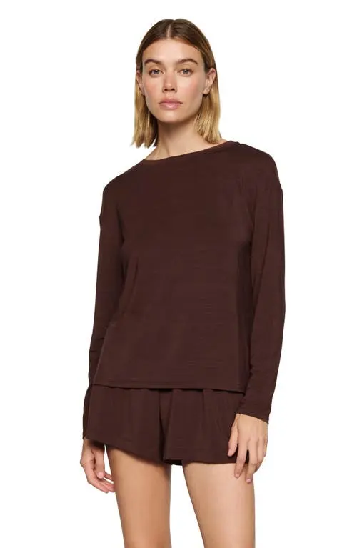 Eberjey Gisele Stretch Modal Pajama Top - Chocolate