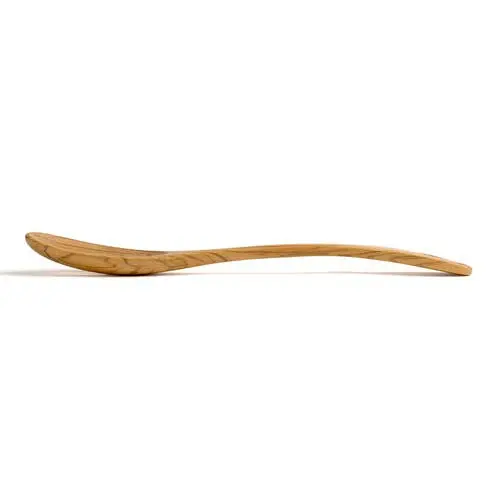 BERARD Handcrafted Olive Wood 12 Inch Slotted Spoon