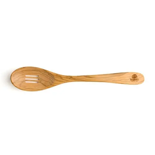 BERARD Handcrafted Olive Wood 12 Inch Slotted Spoon