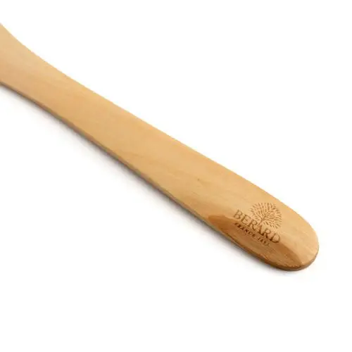 BERARD Contour Olive Wood Curved Slotted Spatula