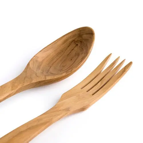 BERARD Handcrafted Olive Wood 2 Piece Salad Serving Set